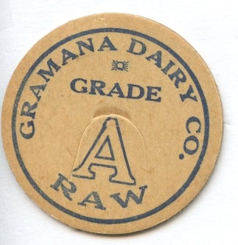 Gramana Dairy . Grade A Raw Milk Bottle Cap 1 5/8" | eBay