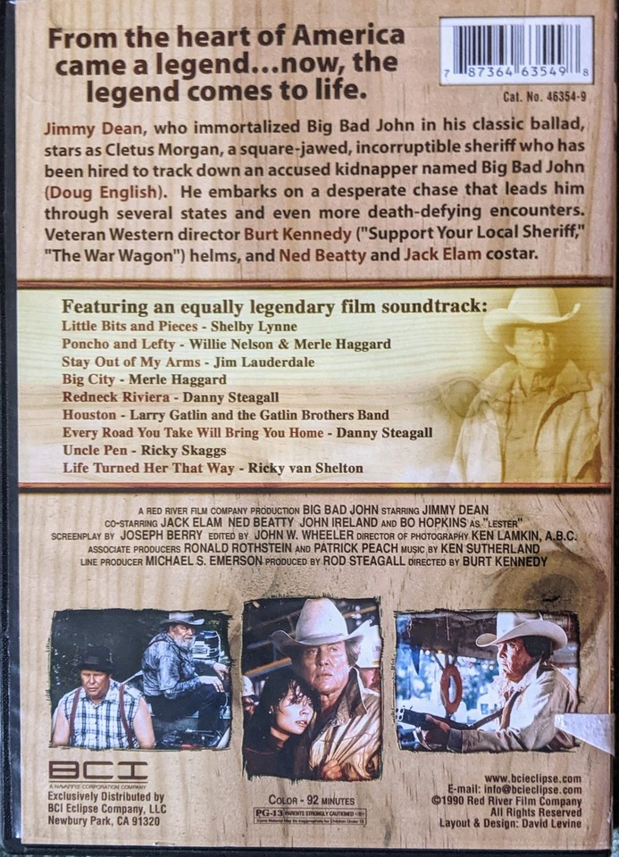 Big Bad John dvd Jimmy Dean / Jack Elam 1990 | eBay