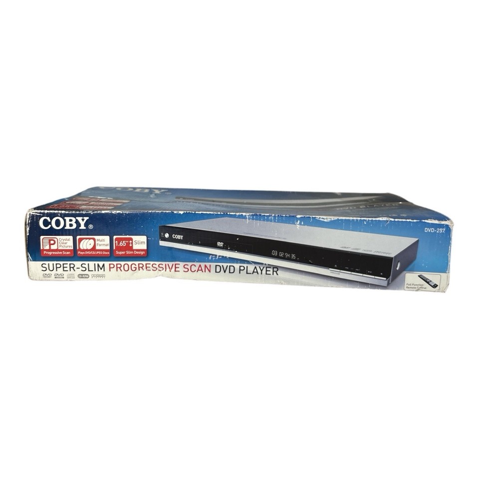 New COBY DVD-257 Super Slim Progressive Scan DVD CD Player Multi Format ...