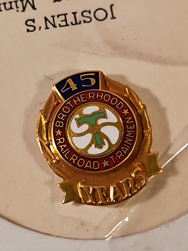 25 30 45 YEARS SERVICE Railroad Pins B of RT Brotherhood 10k Gold ...