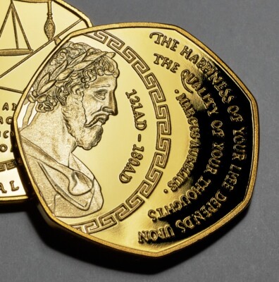 Marcus Aurelius Stoic/Stoicism 24ct Gold Commemorative Coin. Cardinal ...