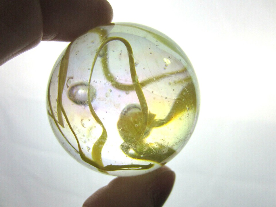 2" TOE BREAKER 50mm YELLOW SPAGHETTI Wire Pull Confetti Marbles glass ...