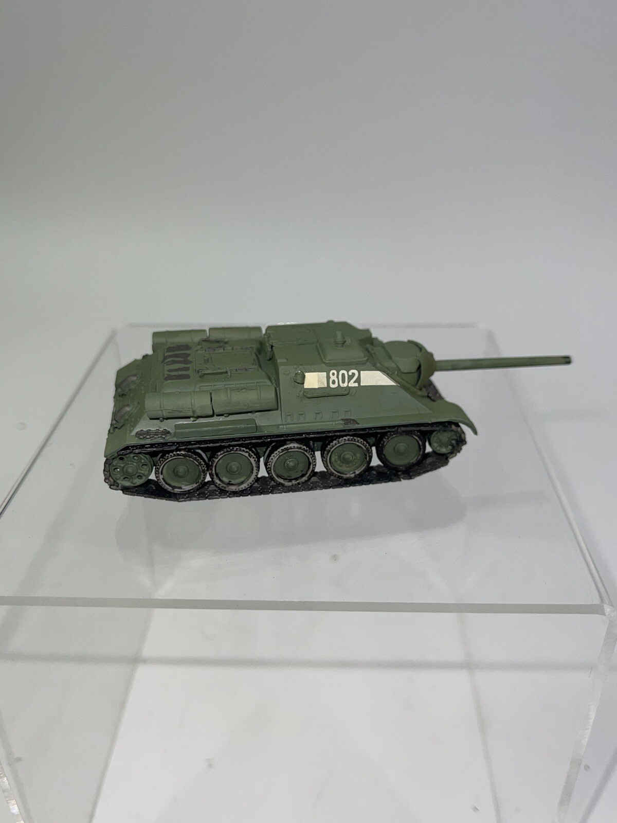 Vintage Pro Built Painted RUSSIAN SU-85 BUILT TANK DESTROYER 1/76 SCALE ...