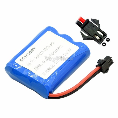 9.6V 3S 500mAh LiFePO Battery SM-2P Positive Plug for RC Car Truck ...