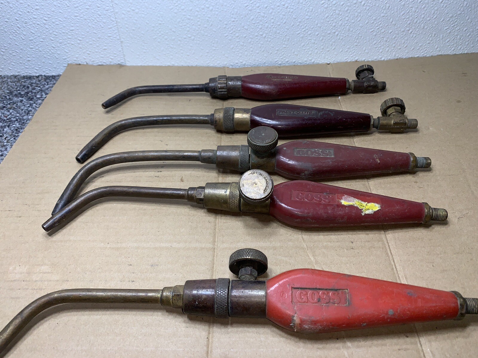 Set Of 5 - Vintage Prest-o-lite & Goss Torch Heads Acetylene B Tank. | eBay