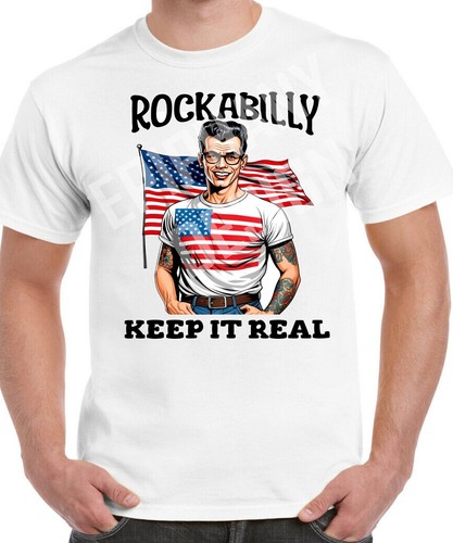 Rockabilly Men's T-Shirt Rock And Roll Greaser 1950's Elvis Cool Music ...