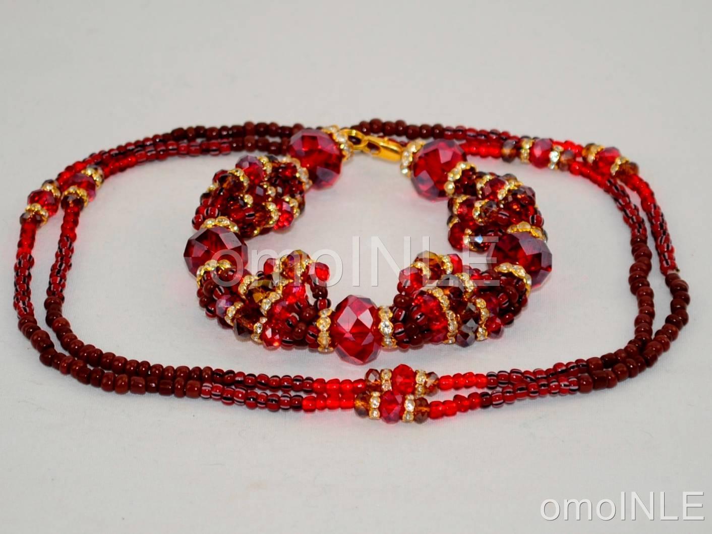 OYA ILDE SANTERIA IFA ORISHA BRACELET & COLLAR IDDE MAZO GLASS BEADS ...