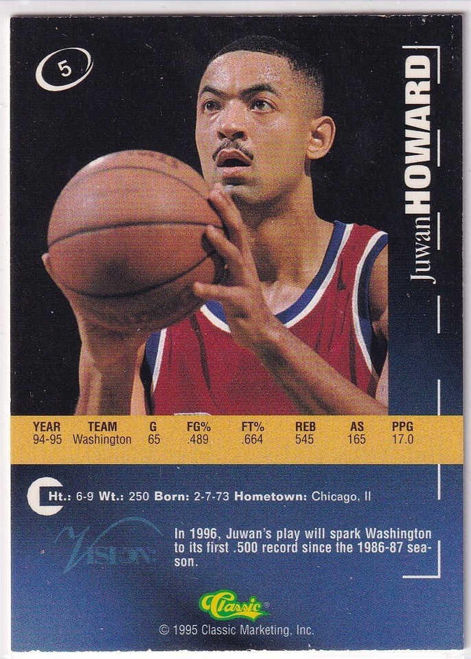 1996 Classic Visions Juwan Howard #5 | eBay