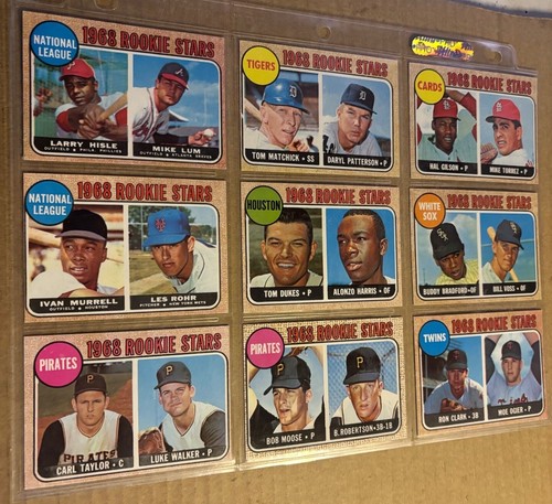 1968 Topps baseball rookie stars, 27-card lot, Hal McRae, Larry Hisle ...