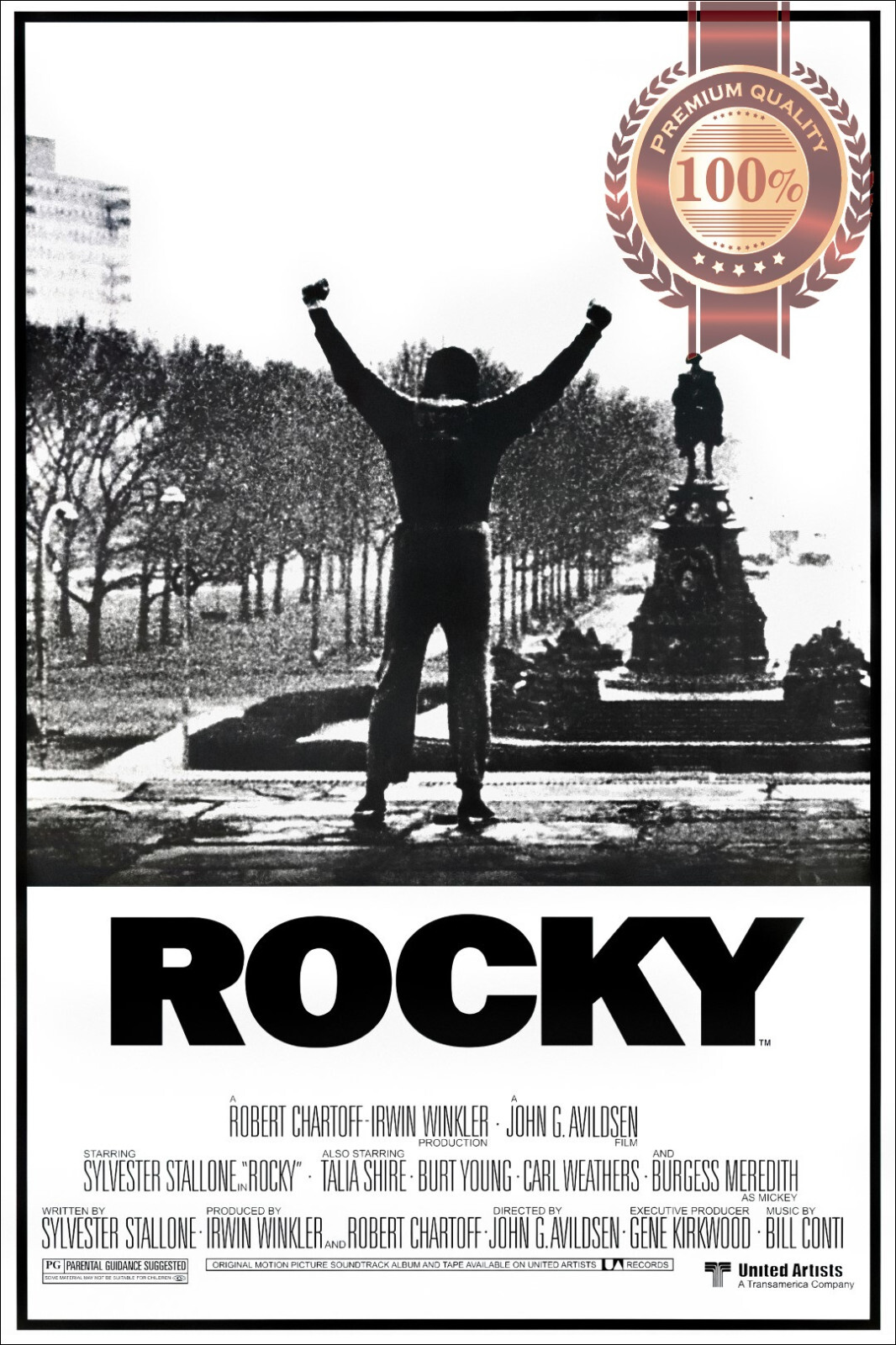 ROCKY 1977 70s NO AWARD ORIGINAL CINEMA MOVIE FILM PRINT PREMIUM POSTER ...