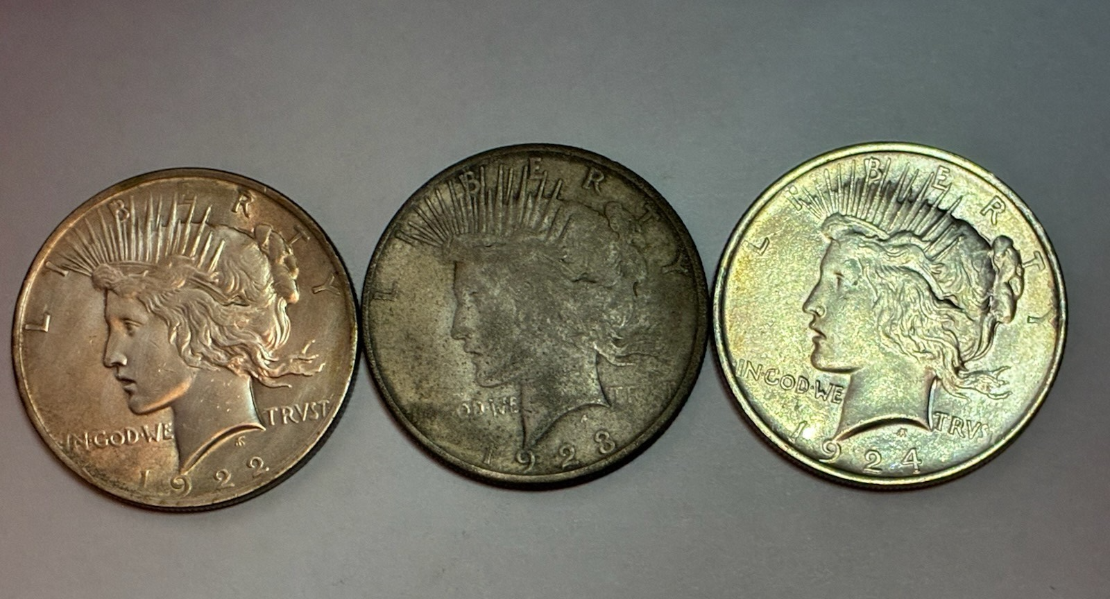 1922 1923 1924 Peace Dollar Set - Time to get your silver - value $210 ...