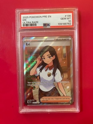 PSA 10 2025 Pokemon PRE EN Eri Trainer Ultra Rare #136 GEM MINT Slab | eBay