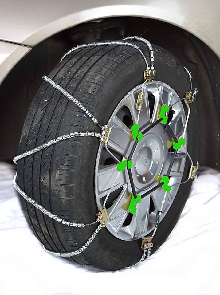 Titan Diagonal Cable Tire Chains On Road Snow/Ice 9.82mm 27X9.50-15 | eBay