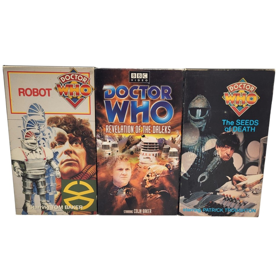 Doctor Who VHS Lot 25 Tapes Peter Davison, Jon Pertwee, Tom Baker ...
