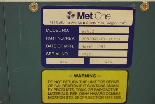 MET ONE A2432 PARTICLE COUNTER COUNTING SYSTEM 32 PORT MANIFOLD 2083049 ...