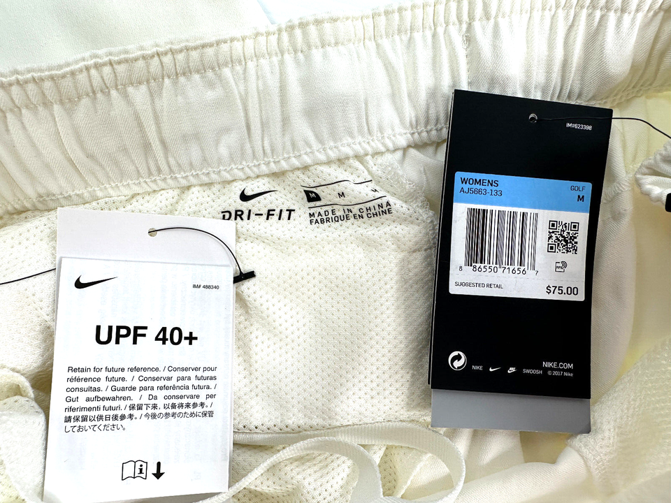 Nike Dri-Fit UV 11" Bermuda Golf Shorts Off White Women’s Size Medium ...