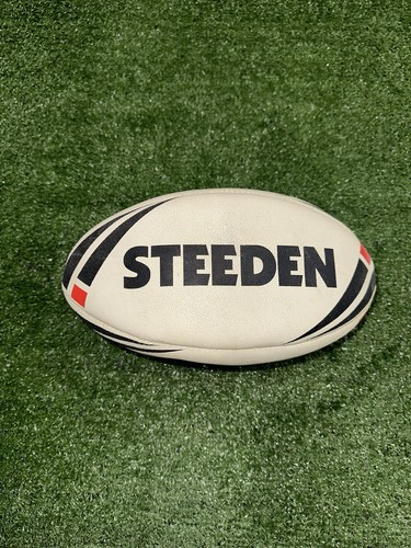 Steeden Rugby Ball International Size 5 Men’s NRL White/Red/Black | eBay