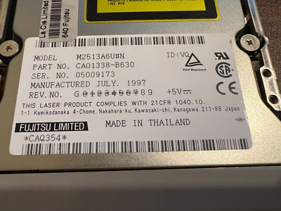 Fujitsu M2513A SCSI 3.5 inch 640MB Magneto Optical Drive Fully Tested ...