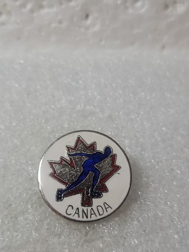 Vintage Canada Speed Skating Enamel Lapel Pin Maple Leaf Single Latch ...