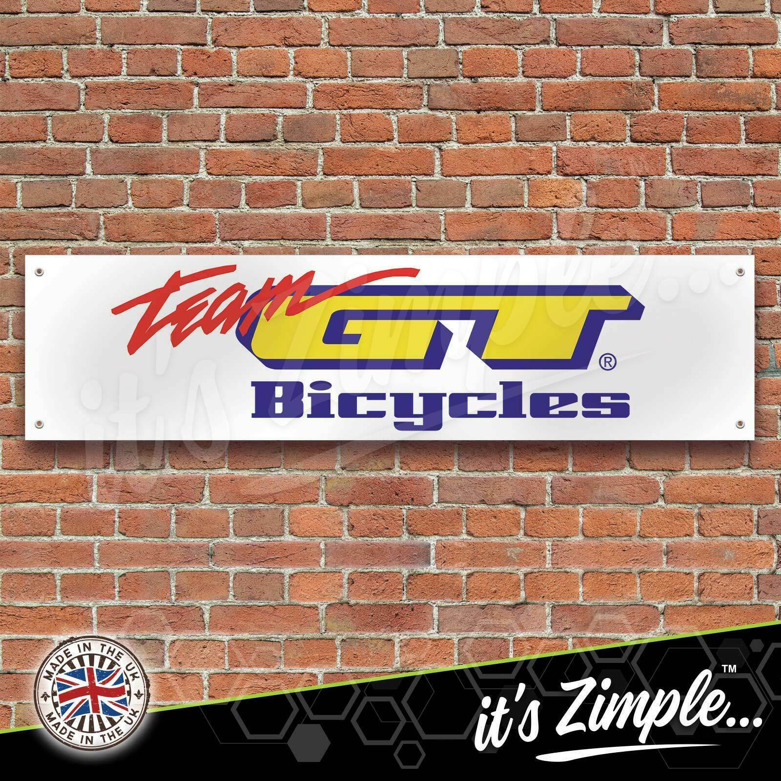 Team GT Bicycles Logo Banner Garage Workshop Sign Printed PVC Trackside ...