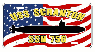 USS SCRANTON SSN 756 License Plate U S Flag Car Truck RV U S Navy ...
