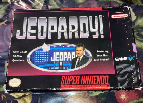 Vintage SUPER NINTENDO SNES "JEOPARDY!" Game Not Tested Used 1992 In ...
