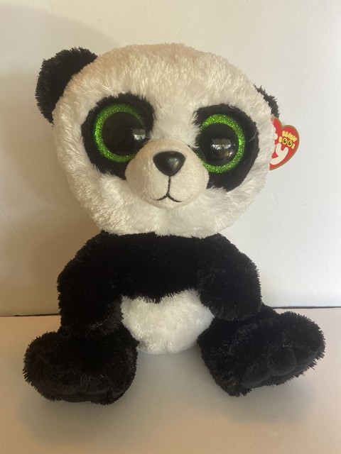 Ty Beanie Boos Panda Plush Bamboo Bear 9" Solid Green Eyes 2010 P11 for ...