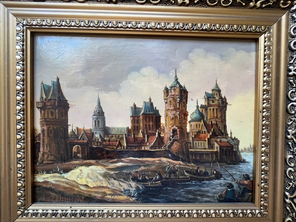 A A Orlinski Oil Painting Medieval Seaside Castle Poland | eBay