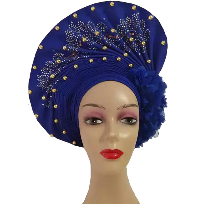 Wedding Cap Aso Oke African Headtie Auto Gele Headwear Women Hijab Hat ...