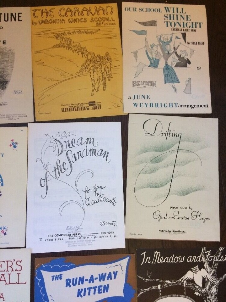 Lot 15 Pc Vintage Sheet Music 1940s 1950's Graphic Design | eBay