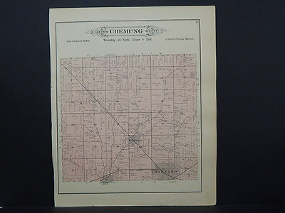 Illinois, McHenry County Map, 1892 Township of Chemung L16#73 | eBay