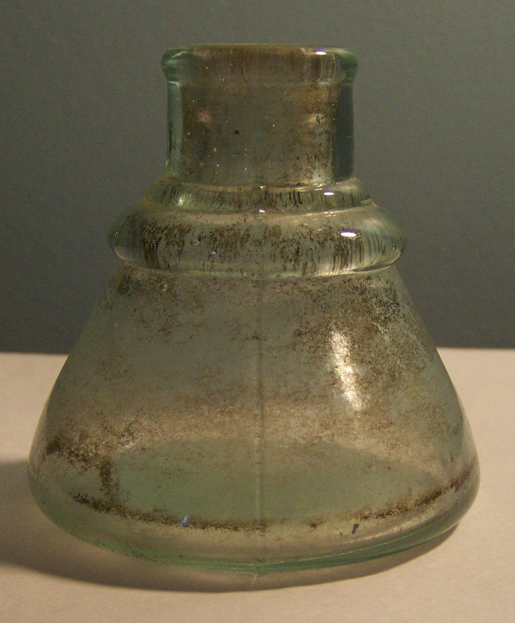 Vintage Aqua Glass Cone Ink Bottle 2 1/2" | eBay