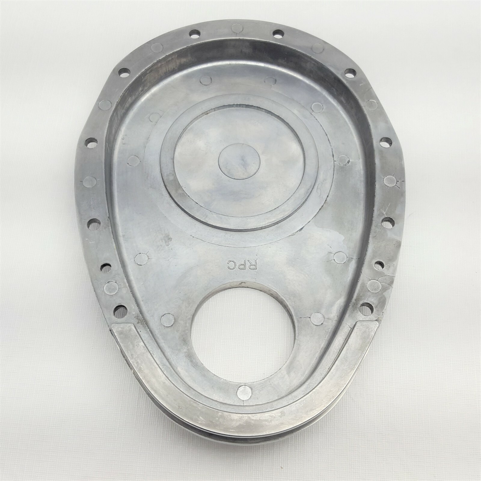 Small Block Chevy Polished Aluminum Timing Chain Cover & Tab SBC 350 ...
