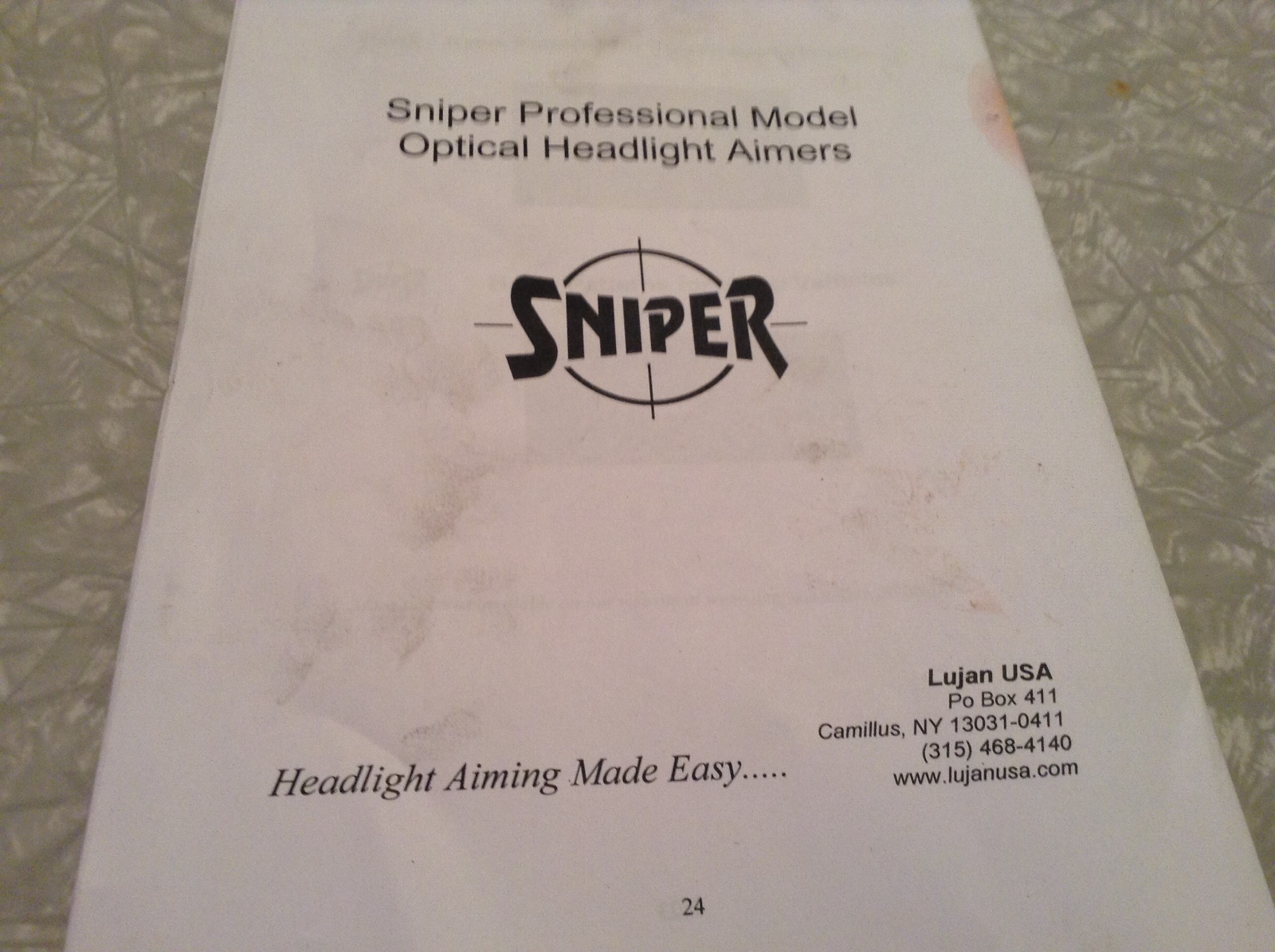 Sniper optical headlight aimer beam pattern reference manual | eBay