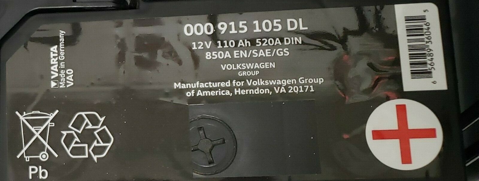 VW AUDI A8 D3 000915089KDSP 000915105DL 000915105DK 12V 110Ah 850A ...