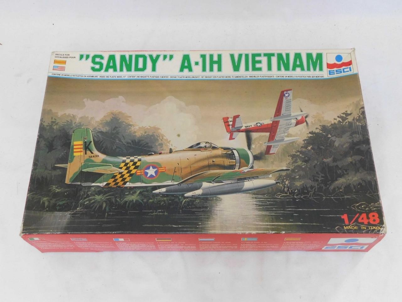 1/48 ESCI A1-H Sandy Skyraider Vietnam Navy Air Force Plastic Model Kit ...