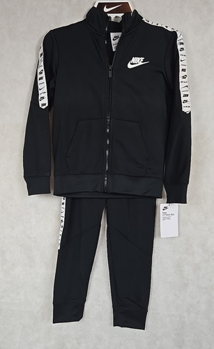 NWT Nike Boys 2 Piece Jogging Set Black White Tracksuit Size 6 Jacket ...
