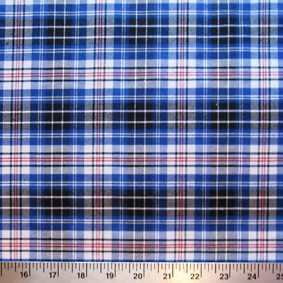 Homespun Blue Plaid Fabric Remant 1-5/8 Yard | eBay