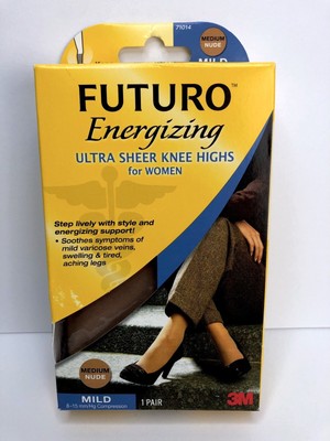 Futuro Energizing Ultra Sheer Support Knee High Nude Mild Compression ...