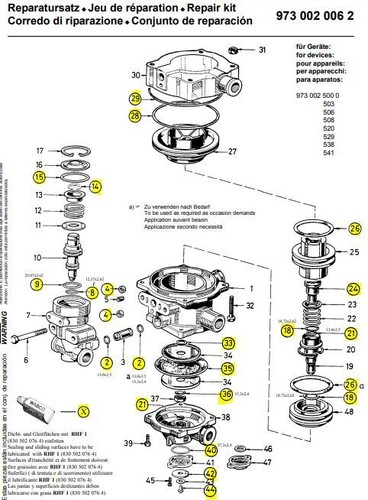 Wabco Reparatursatz Anhänger Steuerventil 9730020062 - 973 002 006 2 | eBay