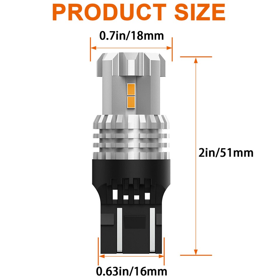 LED Turn Signal Brake Light Bulb Anti Hyper Flash 7443 7440 7444 7771 ...