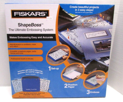 NEW Fiskars Shape Boss Ultimate Embossing System Stencil - Tray Pegs ...