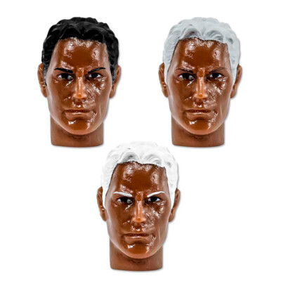 Set of 3 African American Heads for Type S Retro 8 Inch Male Bodies ...
