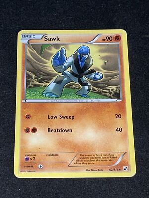 Pokemon - Sawk - 62/114 - Rare - Black and White - NM | eBay