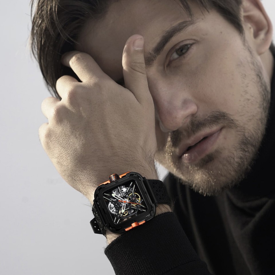 CIGA Design X Series Automatic Openworked Steel Square Black Men's ...