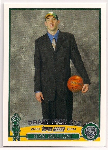 2003-04 NICK COLLISON TOPPS ROOKIE #232 OKLAHOMA CITY THUNDER KANSAS ...