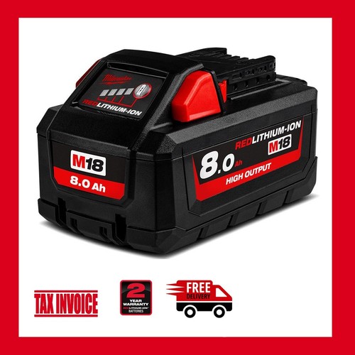 Genuine Milwaukee M18HB8 18V 8.0Ah RED LITHIUM High Output Battery - AU ...