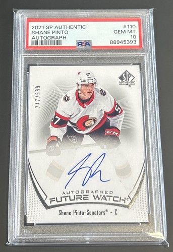2021-22 SP Authentic Future Watch Autograph Shane Pinto RC /999 PSA 10 ...