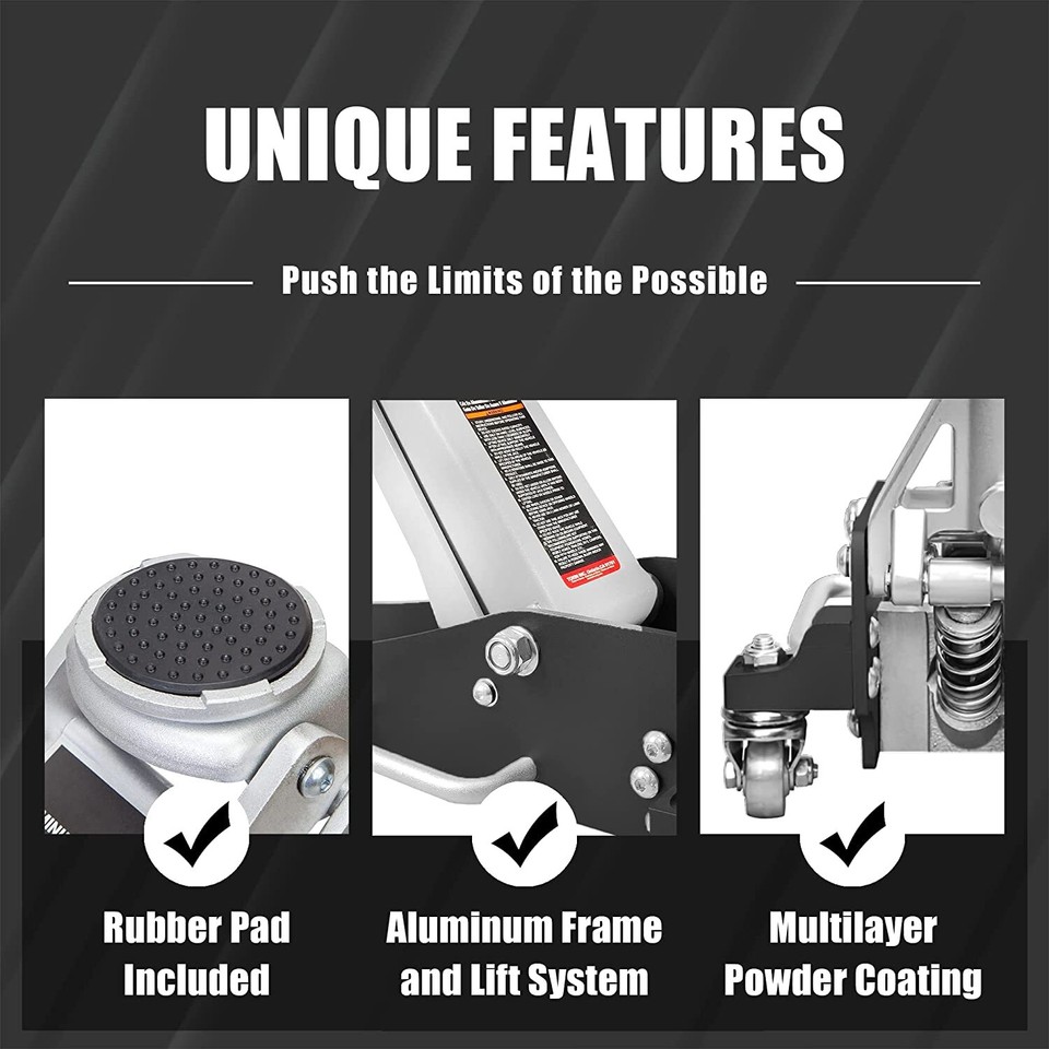 Torin Hydraulic Low Profile Aluminum Steel Racing Floor Jack 1.5 Ton ...