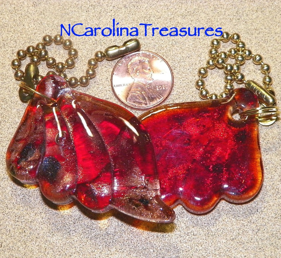 ANGEL WINGS RED COPPER FLAKE MURANO ART GLASS CEILING FAN PULL PULLS ...